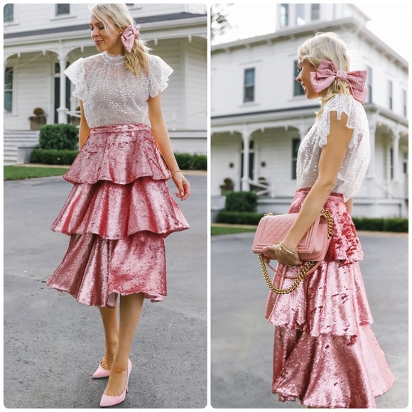 Rachel Parcell | Skirts | Rachel Parcell Tiered Sequin Skirt | Poshmark